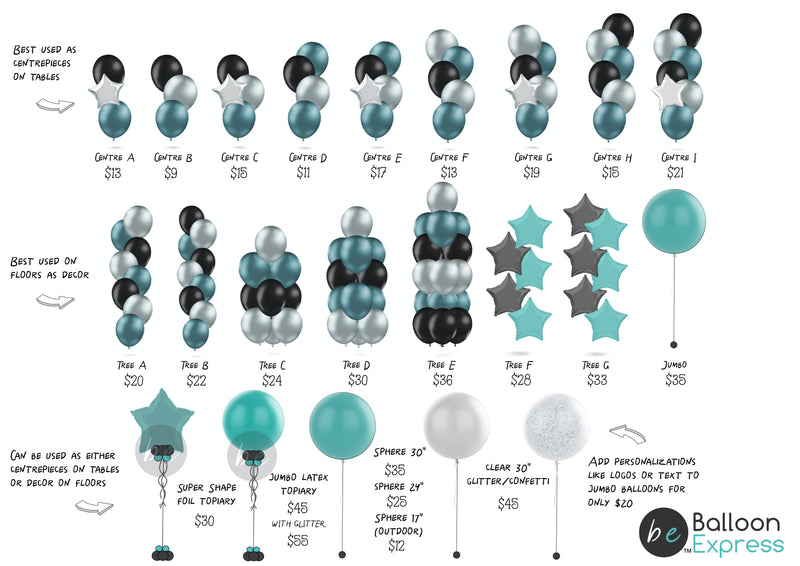Balloon Guide - Centrepieces & Floor Trees – Balloon Express